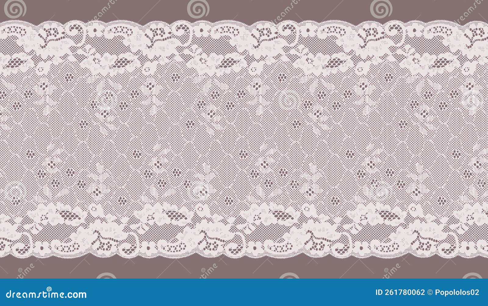 Wide Lace Trim with Little Flower and Line. Stock Vector - Illustration ...