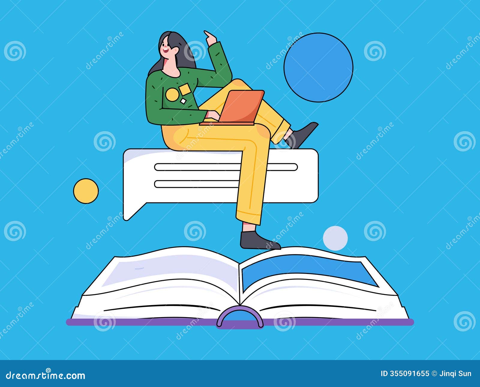 Character Reading Quietly Vector Concept Operation Hand Drawn ...