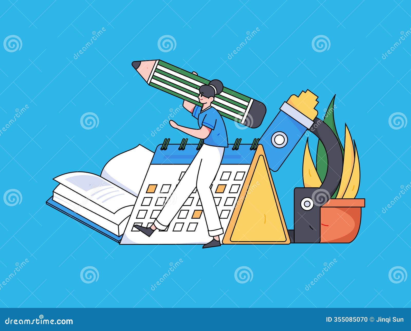 Education and Learning People Flat Vector Concept Hand Drawn ...