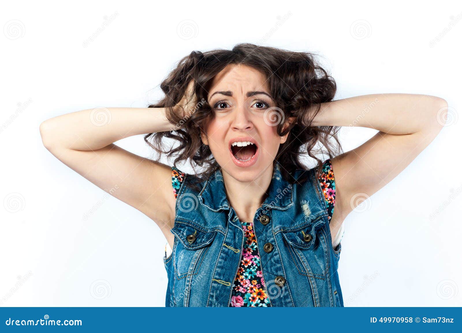 Panic 库存照片. 图片 包括有 方式, 眼力, 女性, 妇女, 年轻, 惊吓, 表面, 人员, 头发 - 49970958