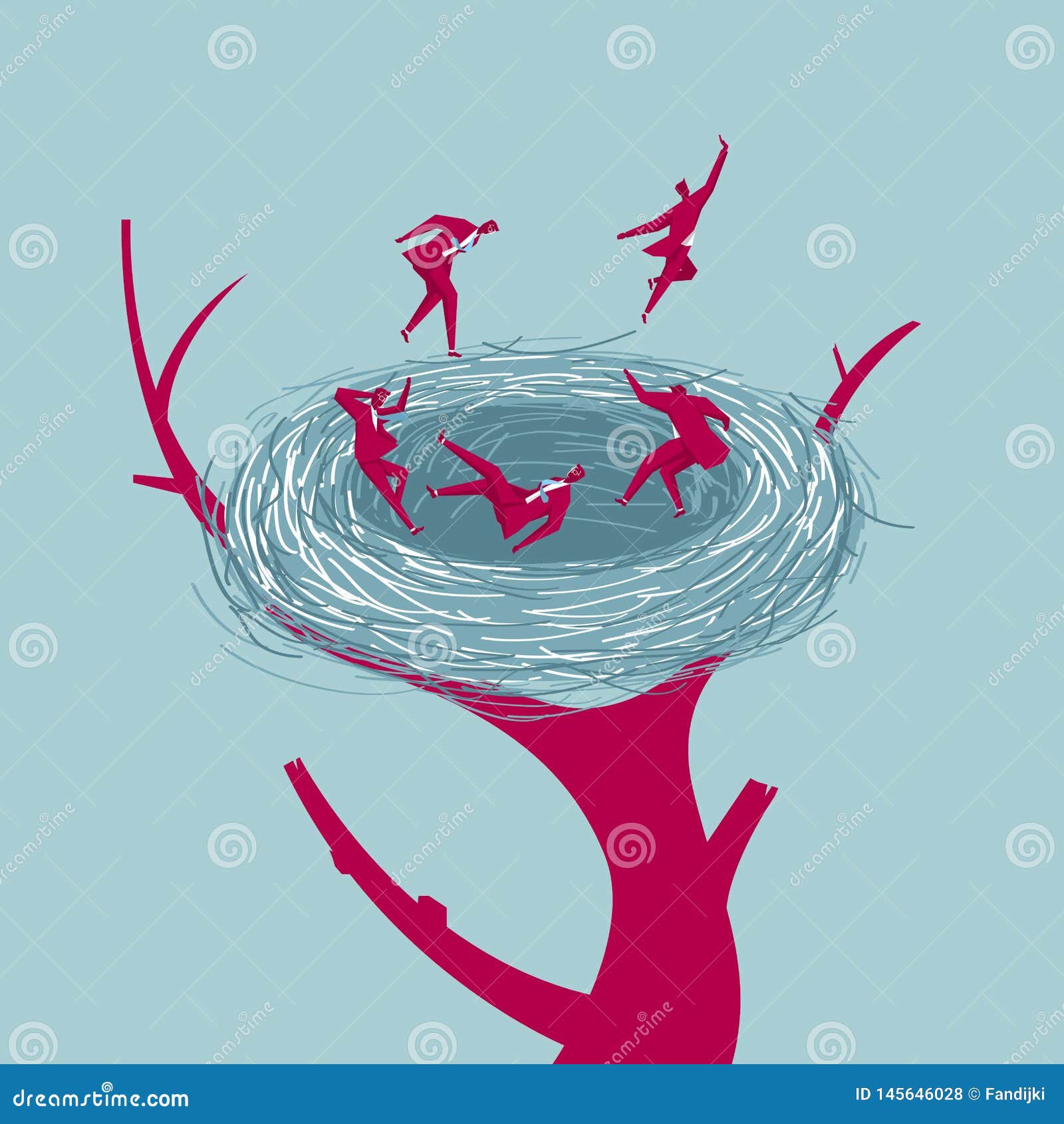 A Group of Businessmen are in the Nest. Stock Vector - Illustration of ...