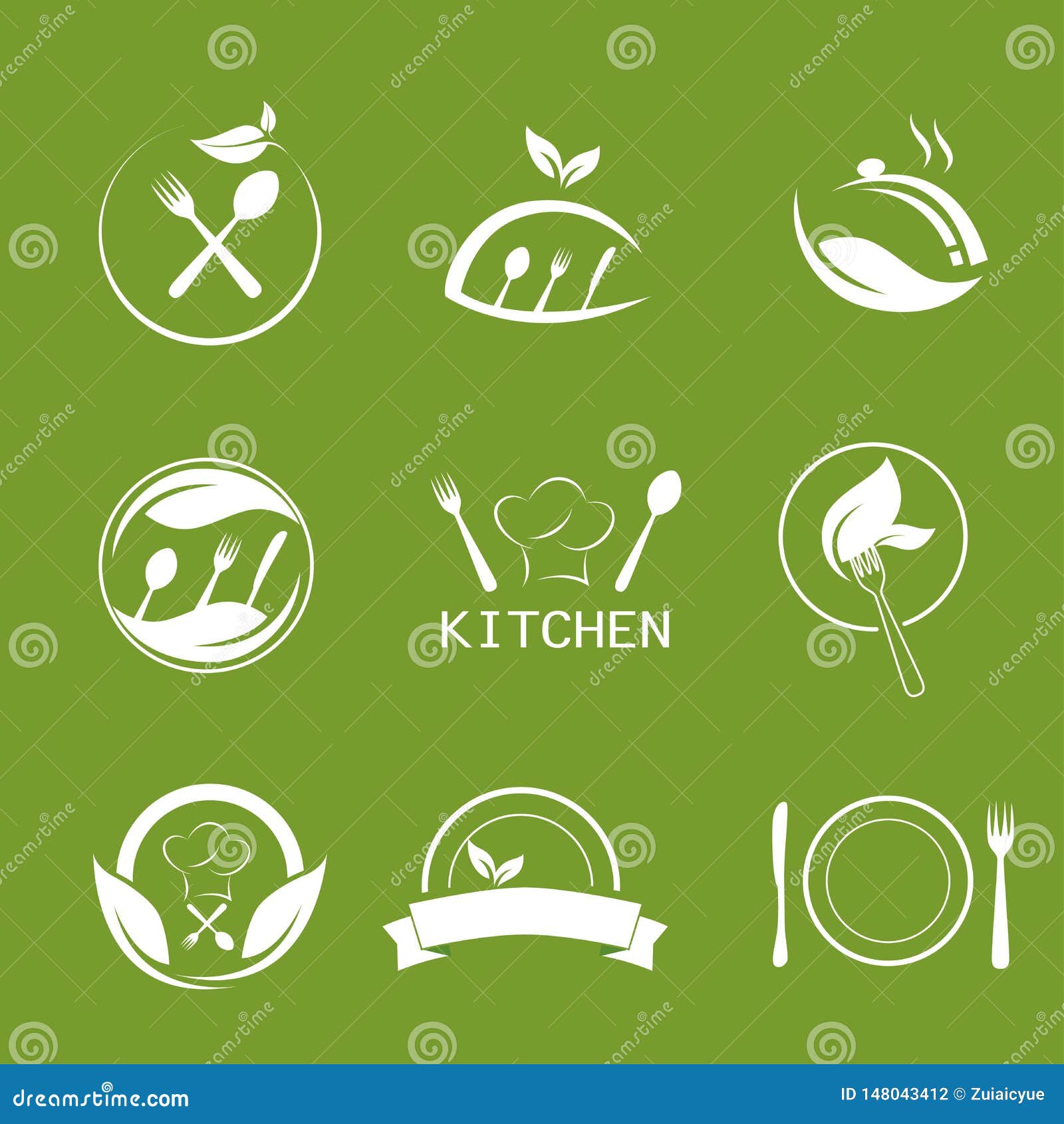 Health Cooking and Kitchen Icons Stock Vector - Illustration of company ...