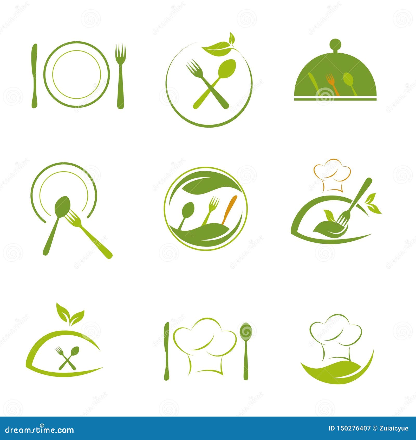 Green Food and Health Cooking Business Logo Stock Vector - Illustration ...
