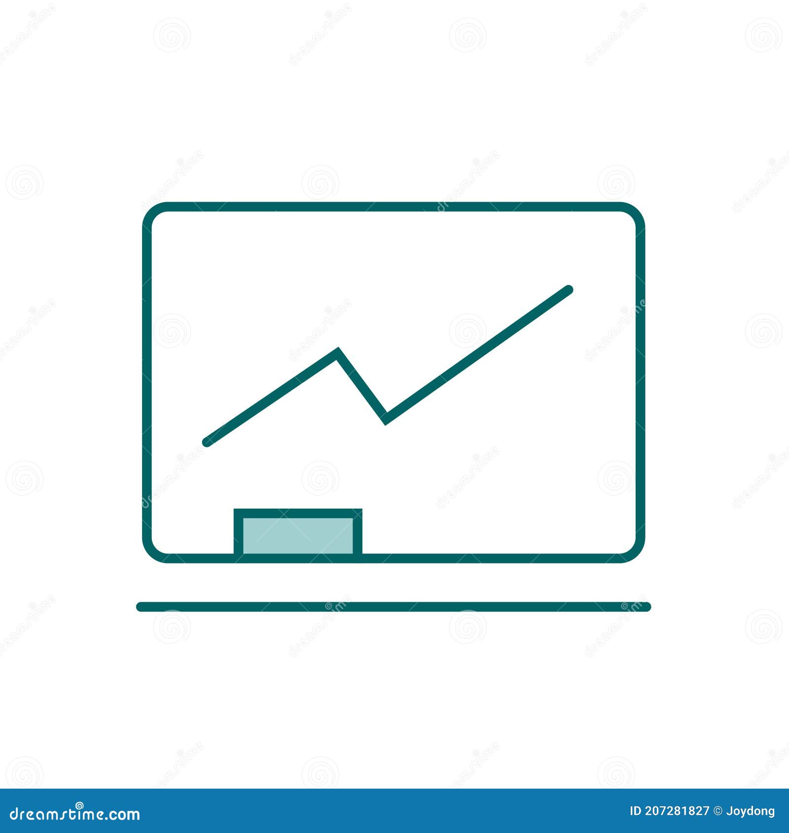 A Computer Statistics Linear Vector Iconï¼Œline Chart. Stock Vector ...