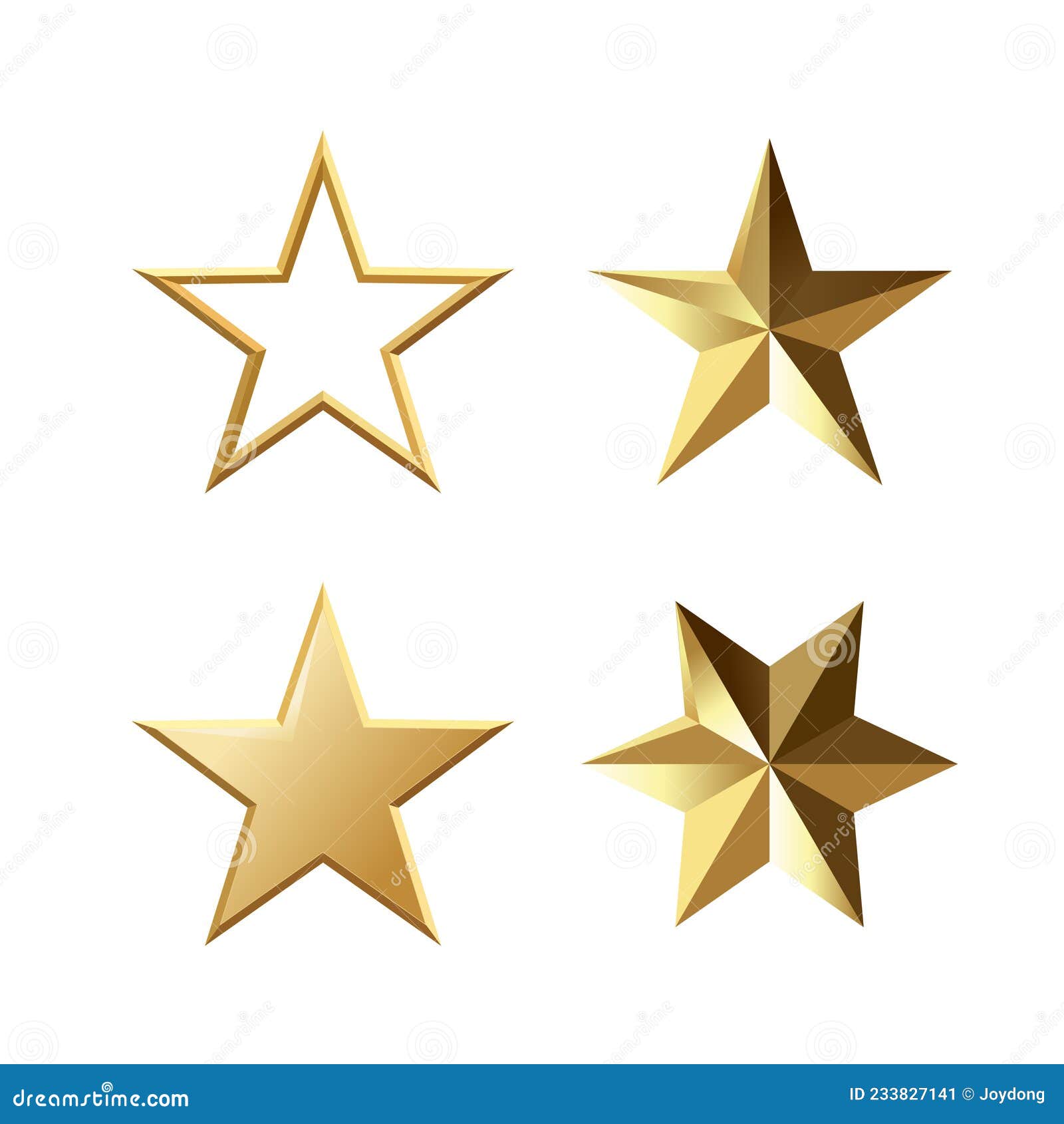 Four Kinds Yellow Vector Stars Shape Icons Stock Illustration ...