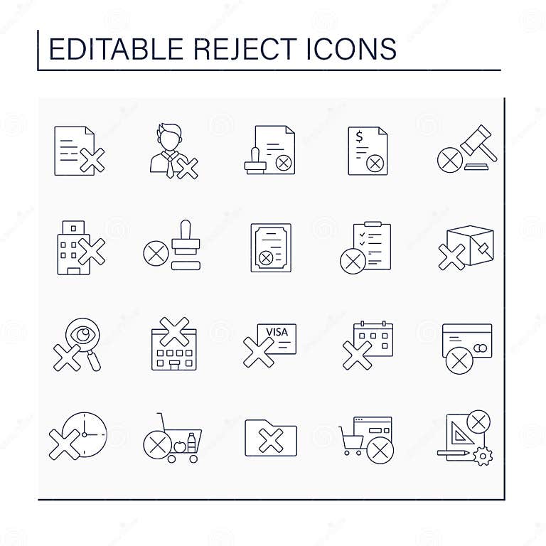 拒绝行图标 向量例证. 插画 包括有 概念, 法律, 徽标, 问题, 图表, 反感, 拒绝, 接受, 编辑可能 - 249660437