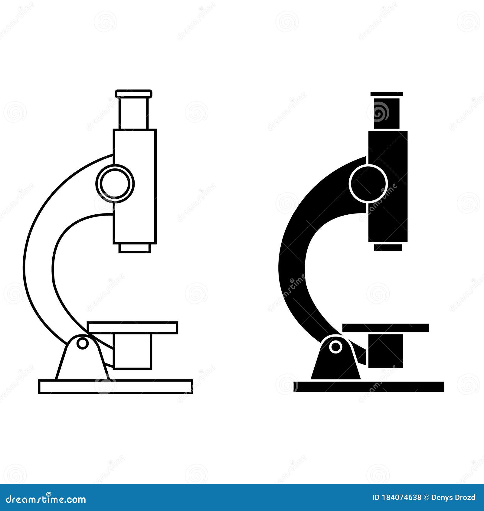 显微镜矢量图标集 生物插图标志集合 实验室符号 化学标志 库存例证 - 插画 包括有 线路, 实验室: 184074638