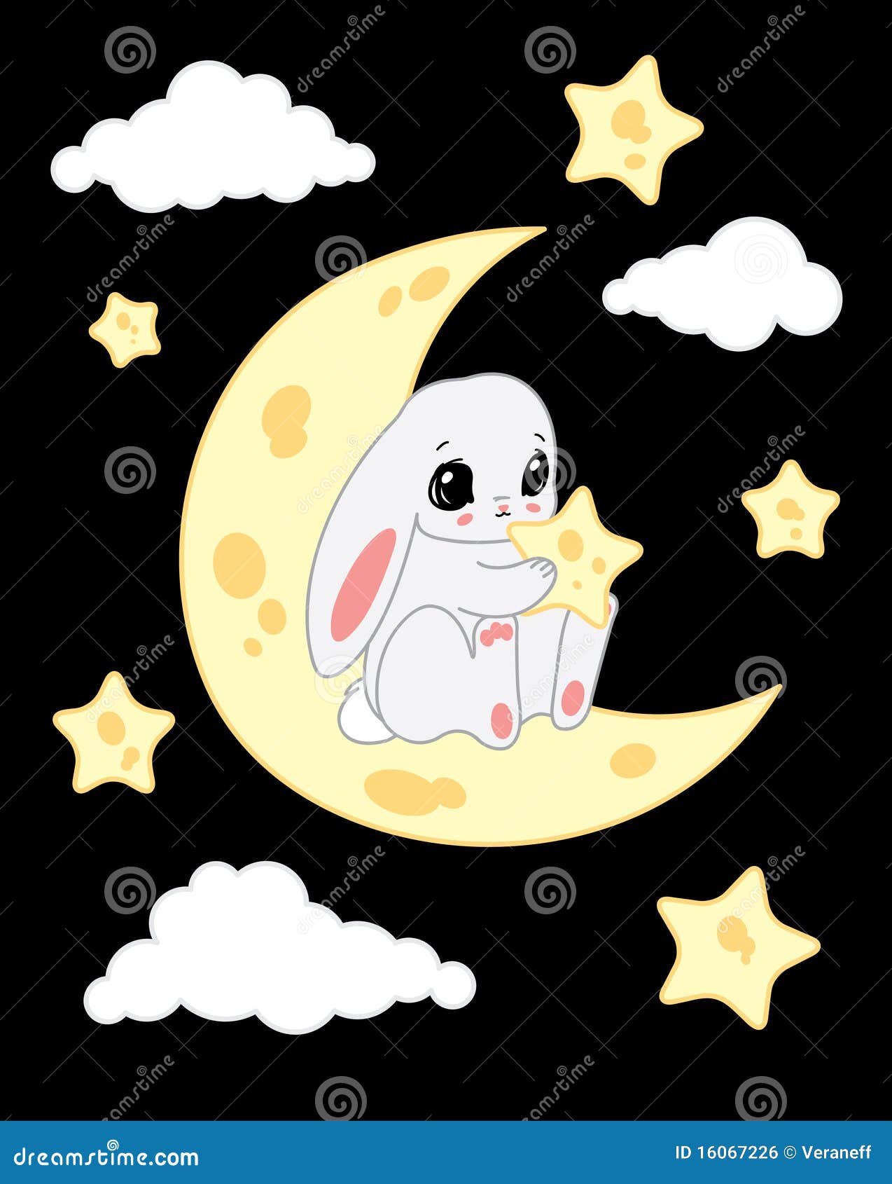 月亮兔子 向量例证. 插画 包括有 相当, 符号, 滑稽, 茴香, 颜色, 可爱, 云彩, 图象, 照片 - 16067226