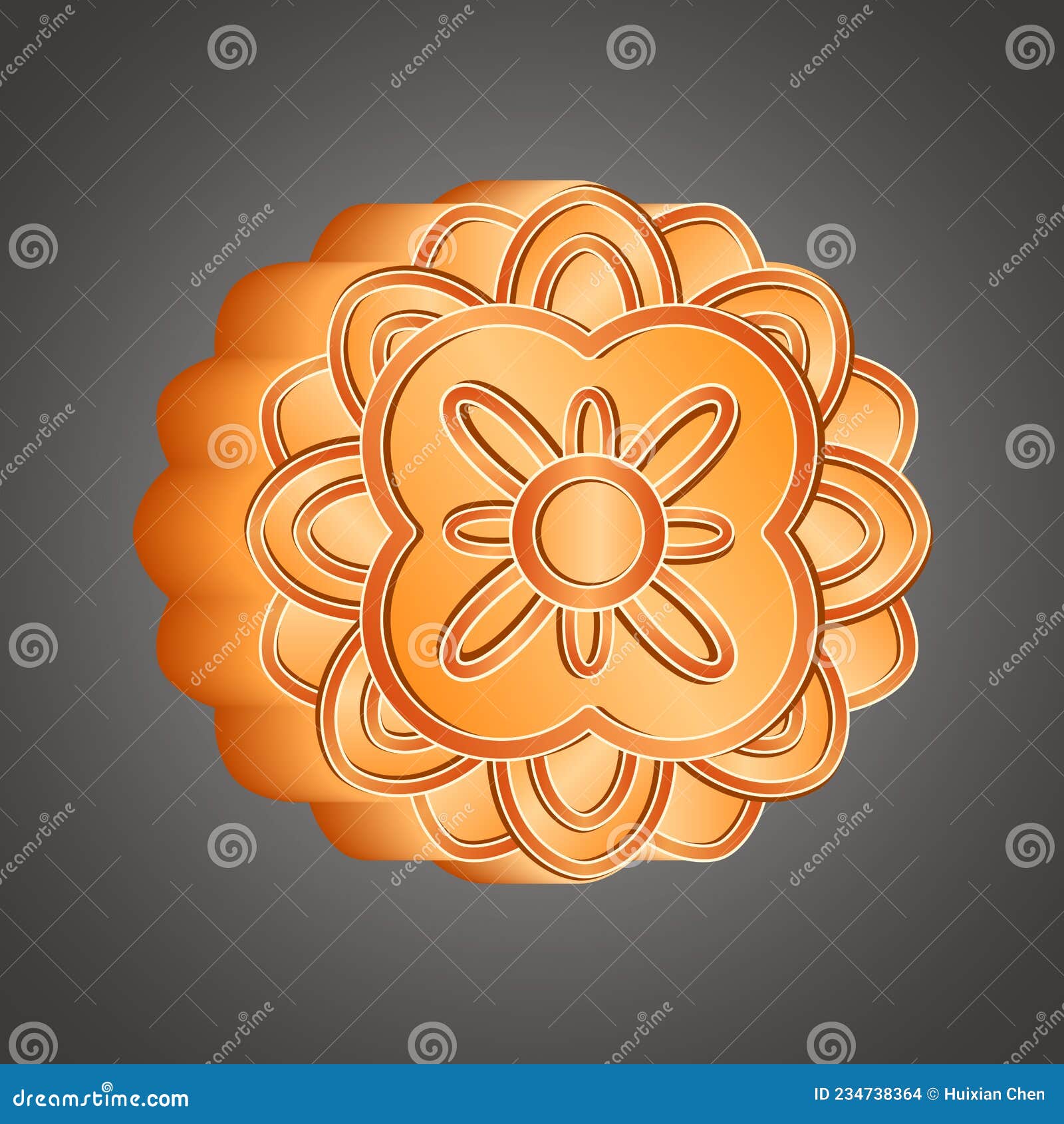 3D Moon Cake Vector Illustration. Stock Vector - Illustration of ...