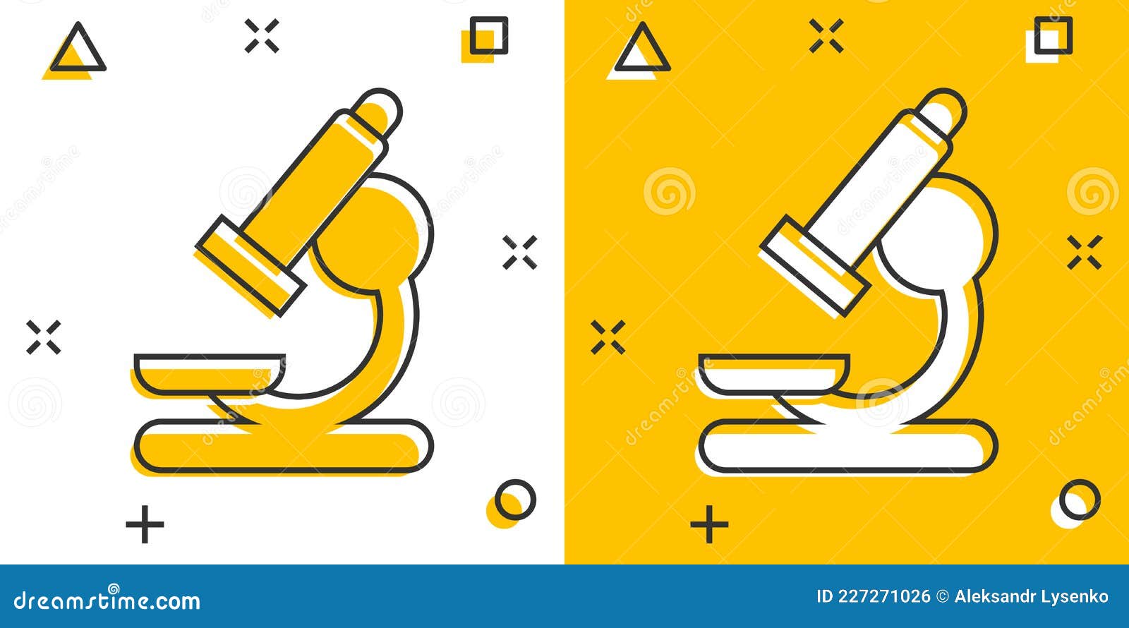 漫画风格的矢量漫画显微镜实验室图标. 显微镜标志插图象形图. 化学发现技术 向量例证 - 插画 包括有 行业, 想法: 227271026