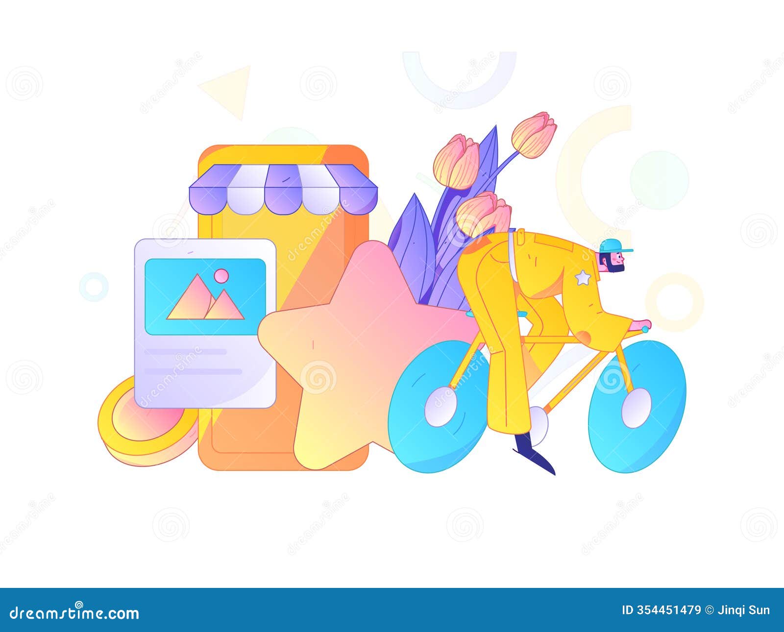 People Using E-commerce Shopping Vector Scene Illustration Stock ...