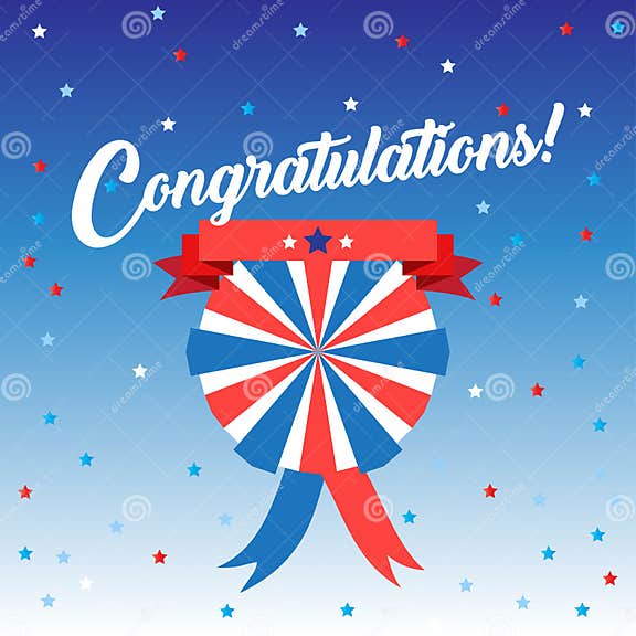 Congratulations Patriotic Greeting Card Invitation Template Vector Red ...