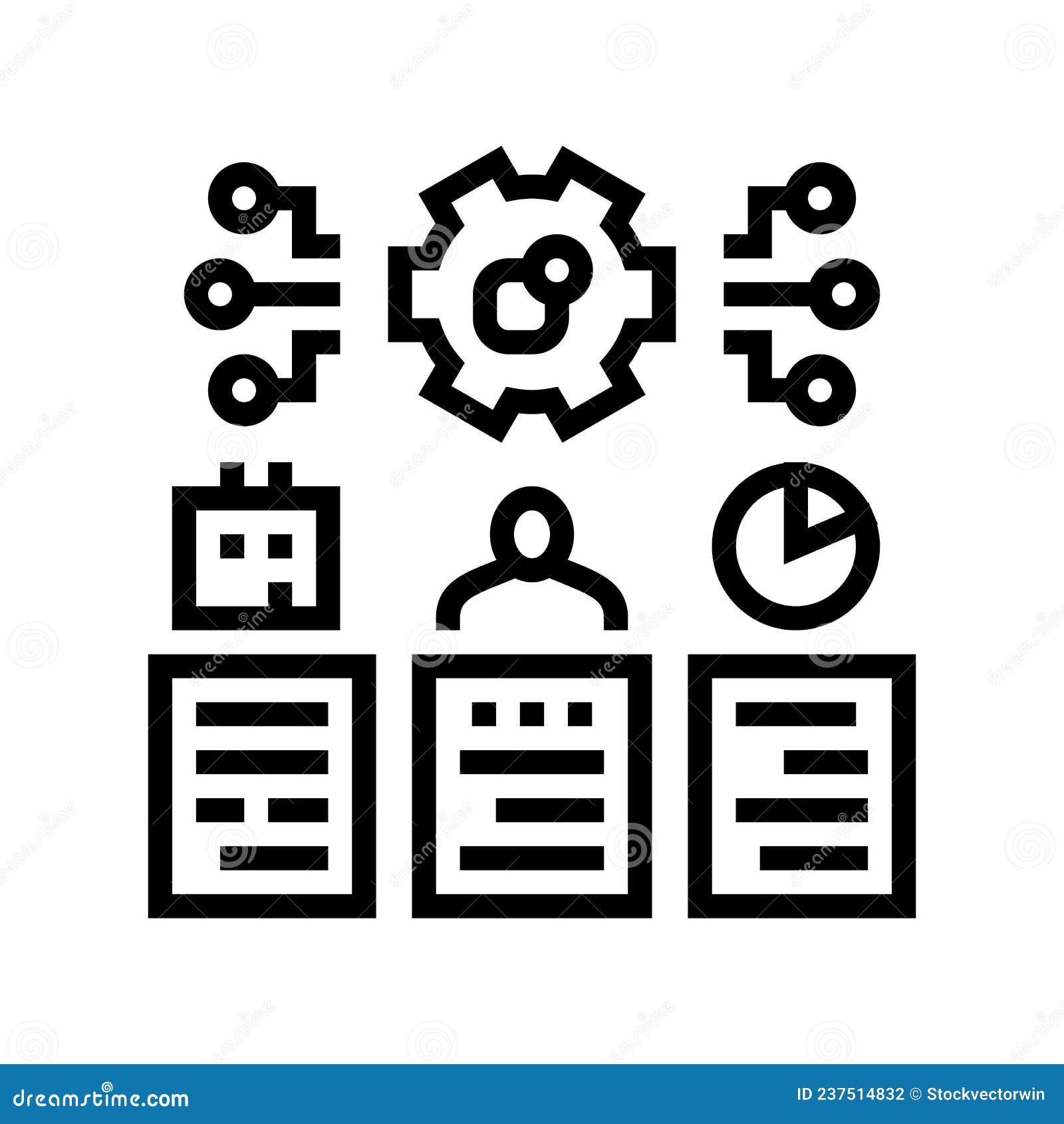 管理任务线图标矢量图插图 向量例证. 插画 包括有 分级显示, 组织, 商业, 库存, 资源, 文书工作 - 237514832