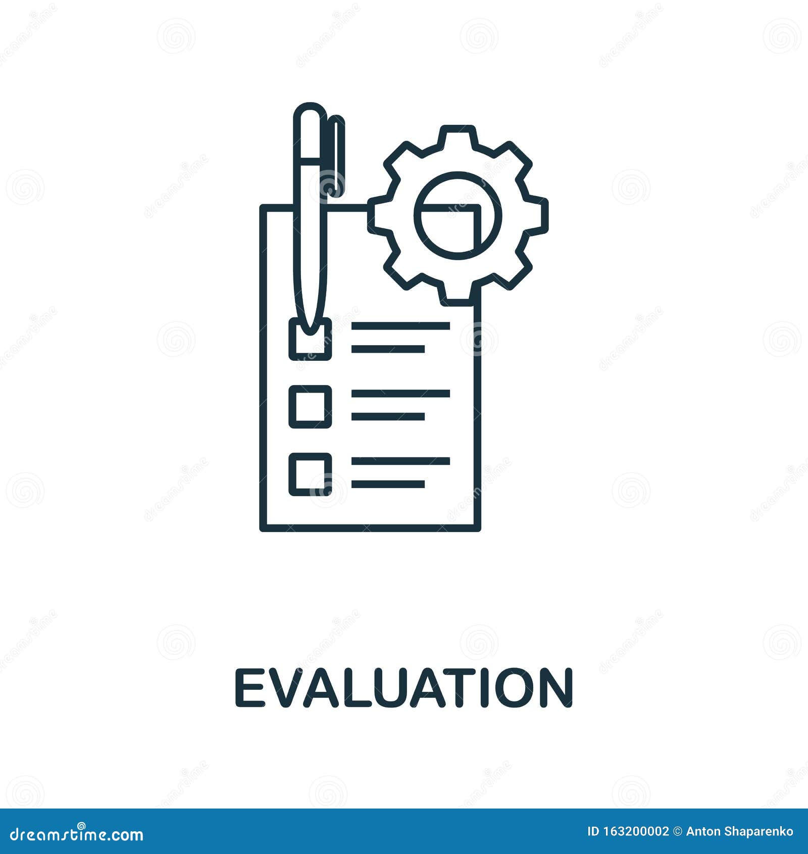 评估图标大纲样式 用于徽标、图形设计等的细线创意评估图标 库存例证 - 插画 包括有 徽标, 剪贴板: 163200002