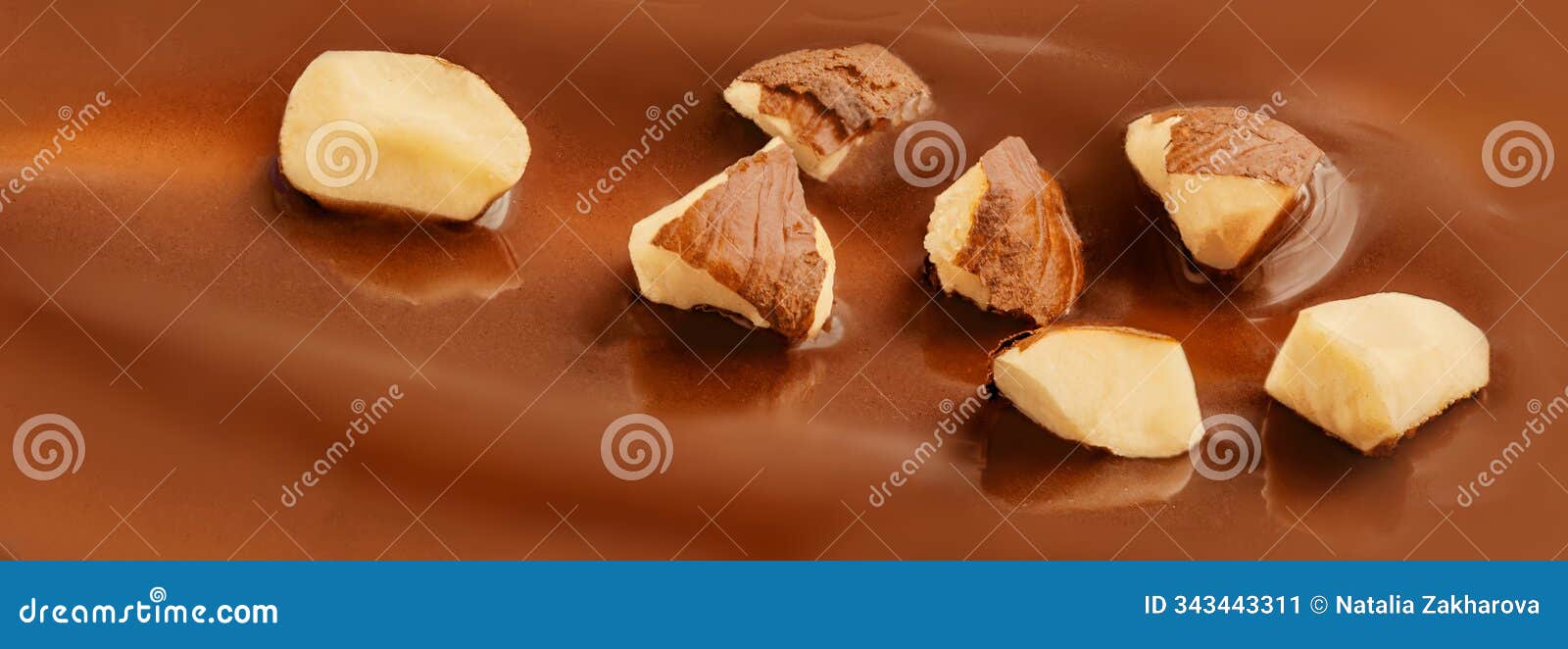 Â Melted Chocolate Texture Background with Nuts. Hazelnut Chocolate ...