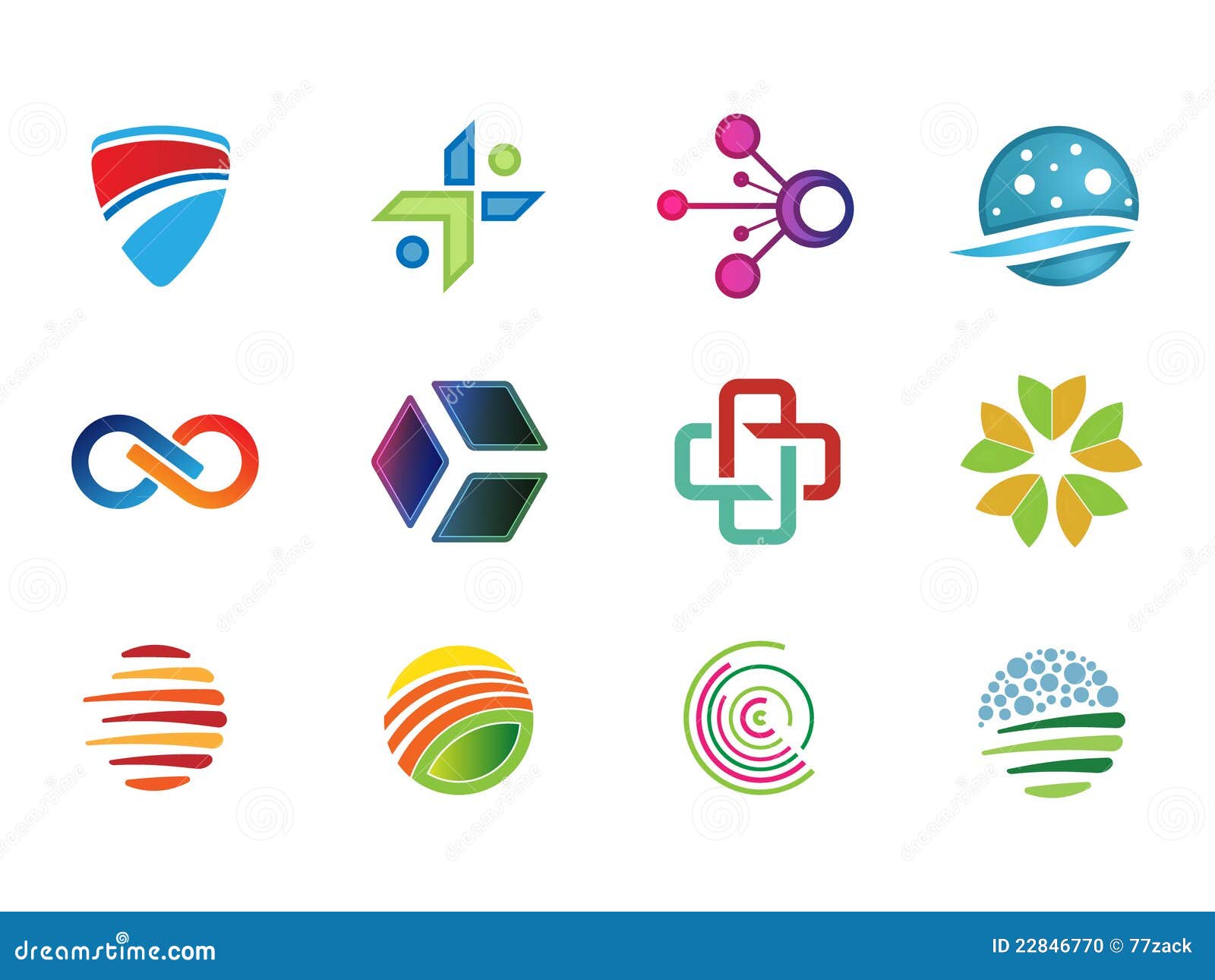 0134 Various Abstract Icons 8 Stock Illustration - Illustration of ...