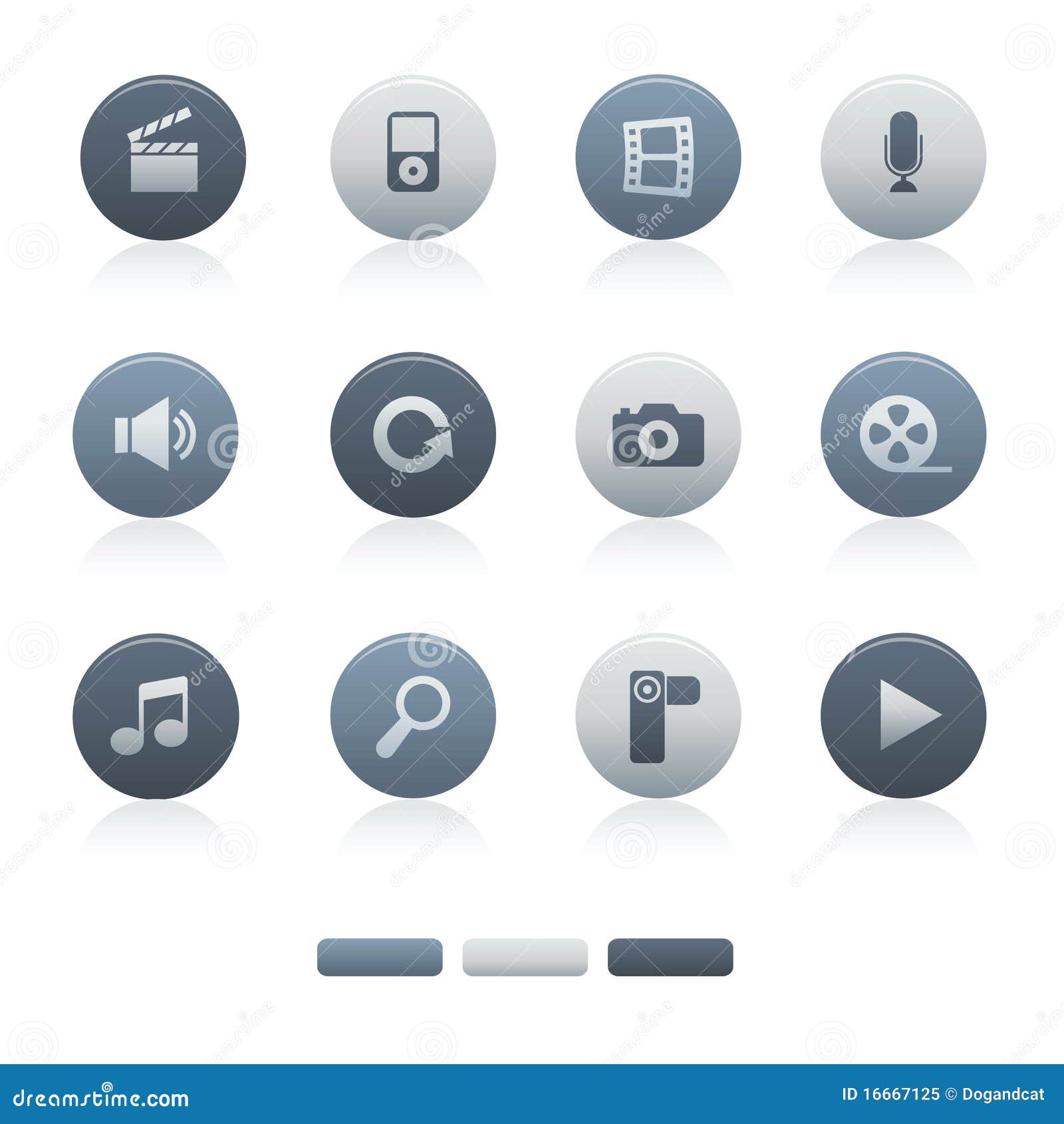 03 Mixed Gray Circle Multimedia Icons Stock Vector - Illustration of ...