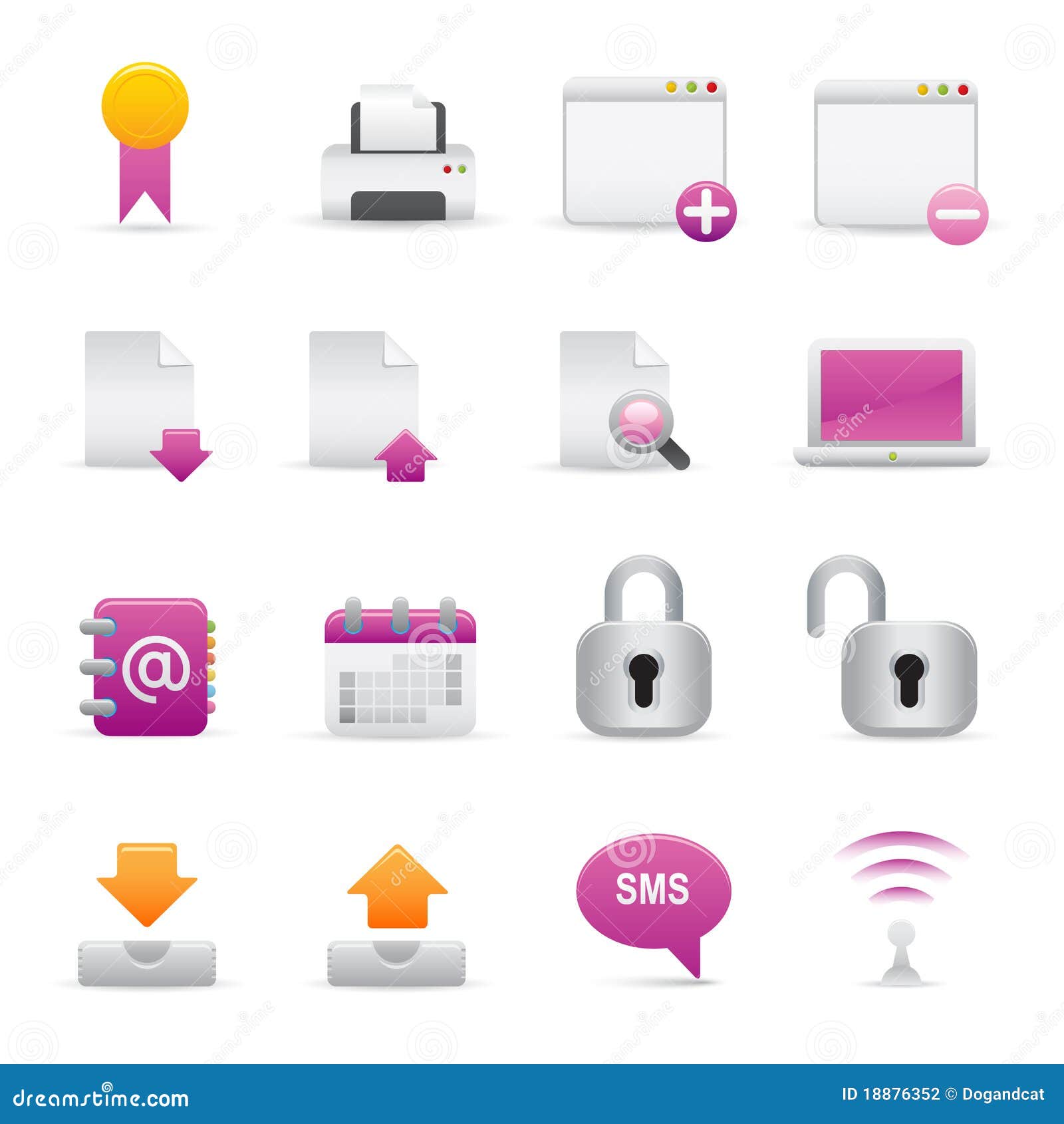 06 Purple Internet Icons stock vector. Illustration of print - 18876352