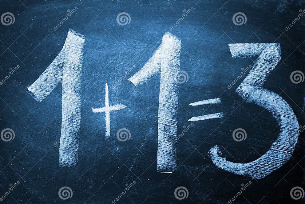 1+1=3 stock illustration. Illustration of background - 13973264