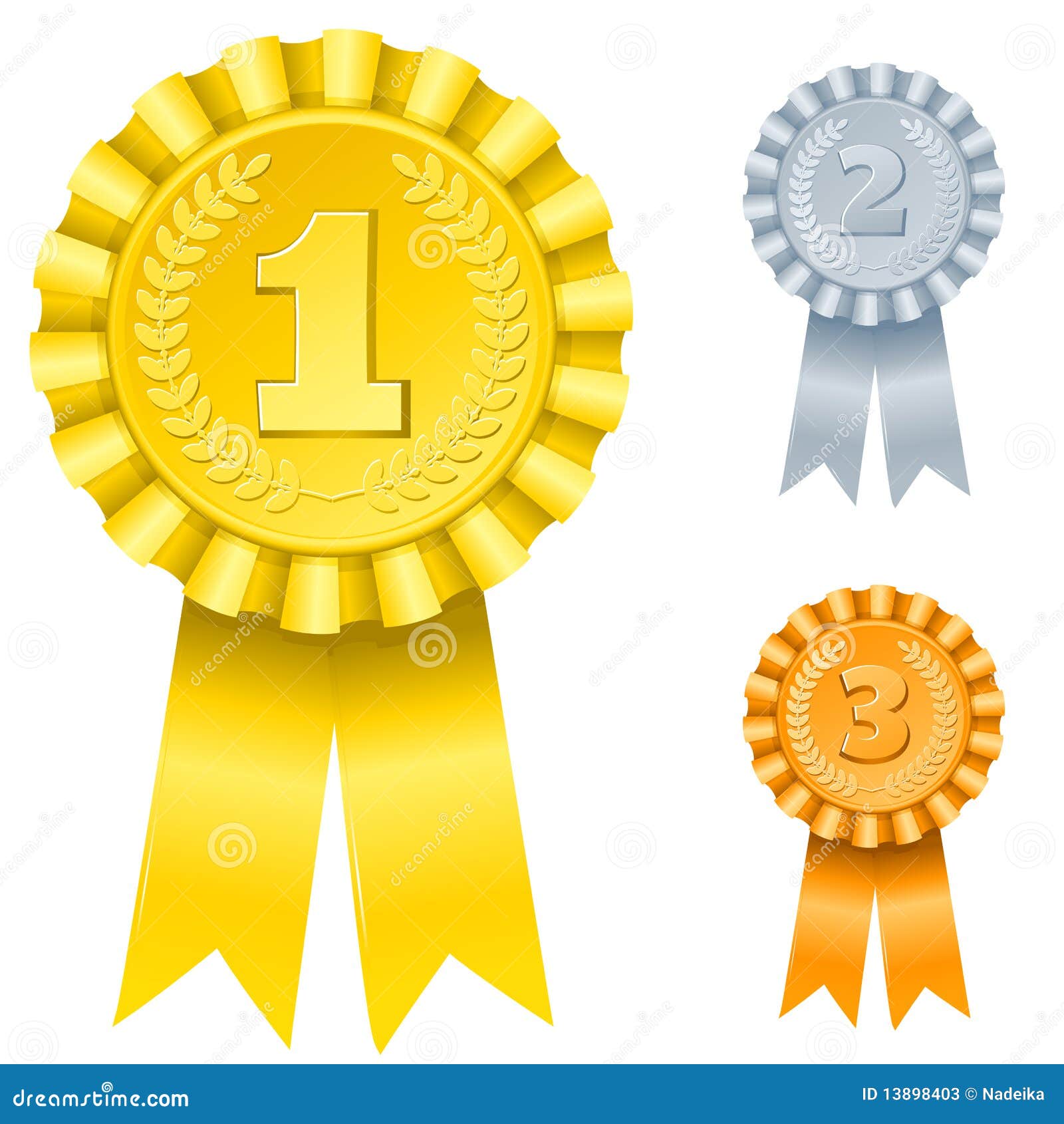 1.; 2.; 3. Preise vektor abbildung. Illustration von silber - 13898403