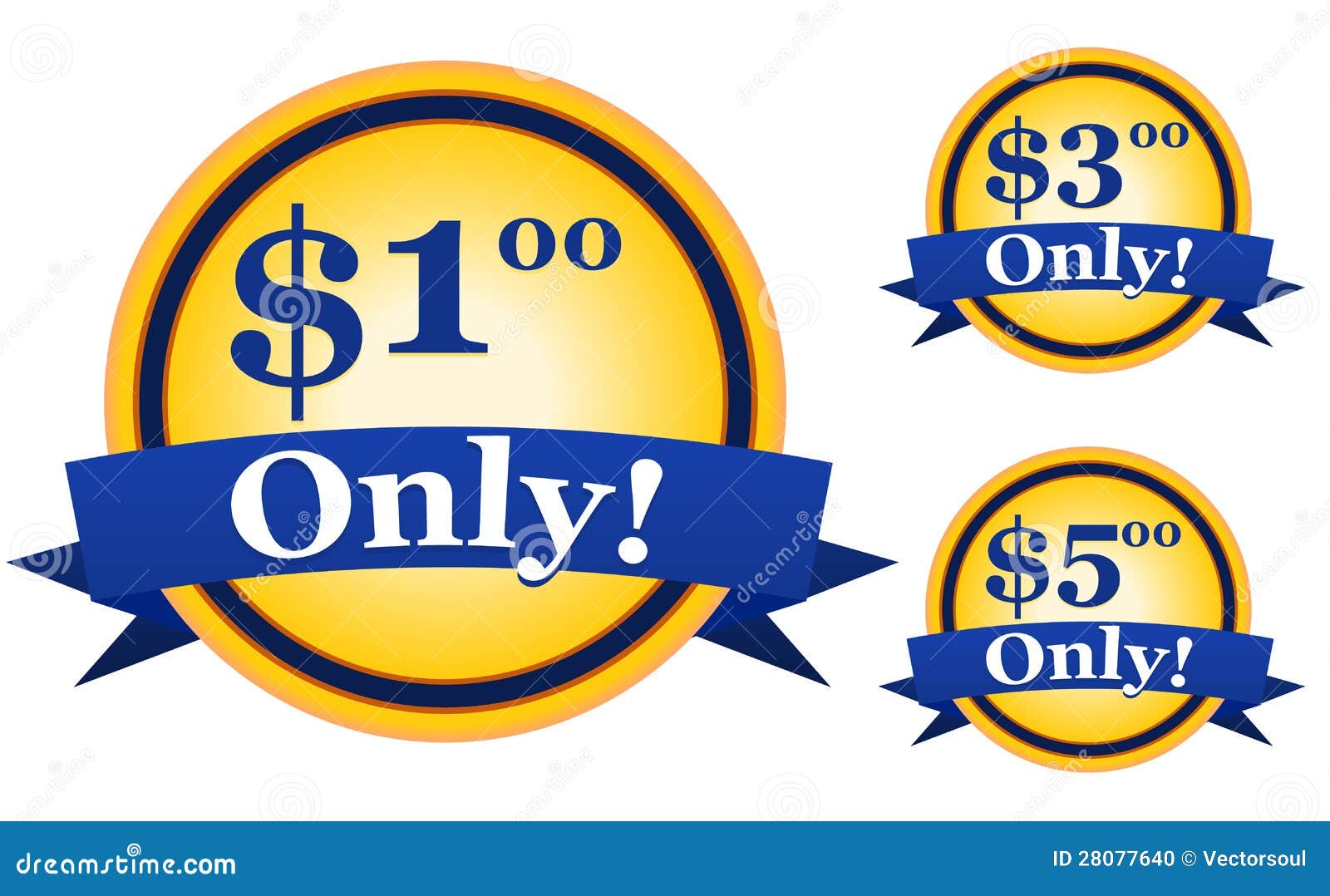 Only $1, $3 or $5 stock vector. Illustration of icon - 28077640