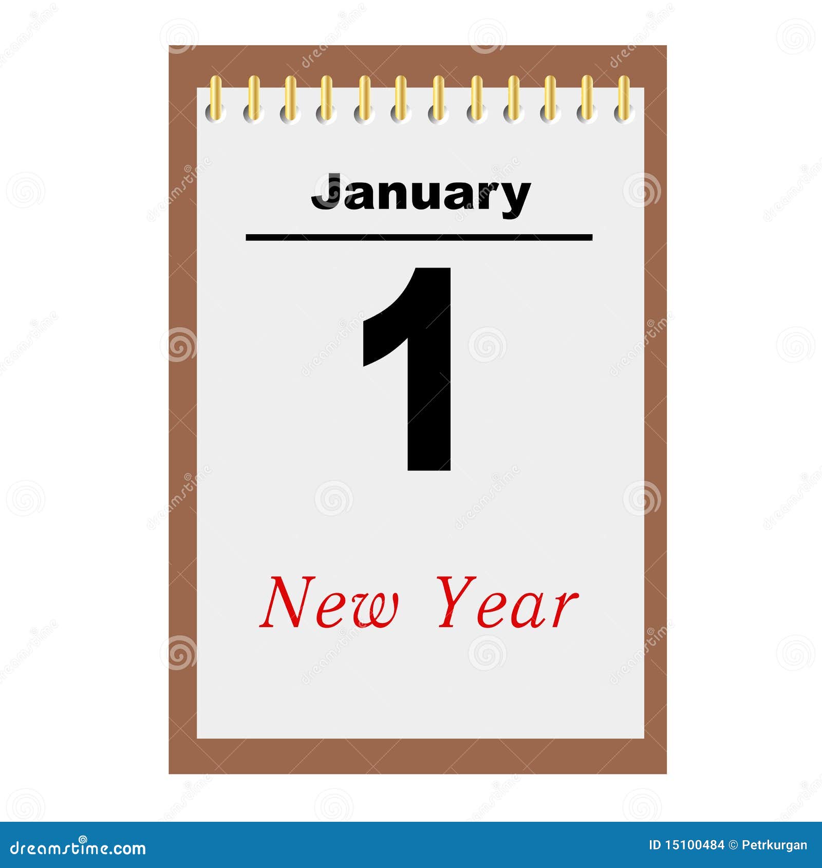 1 de enero ilustración del vector. Ilustración de calendario - 15100484