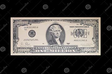 1 Million Dollar Bank Note stock photo. Image of dollar - 2849324