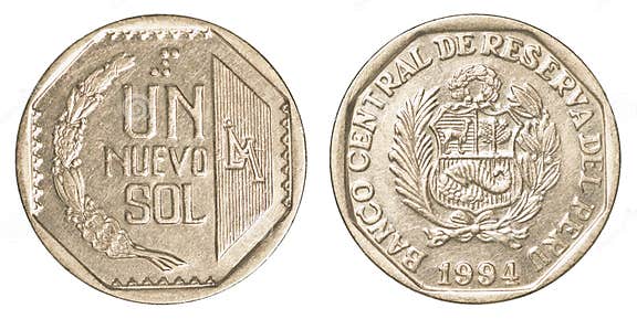 1 Peruvian nuevo sol coin stock image. Image of peruvian - 37554093