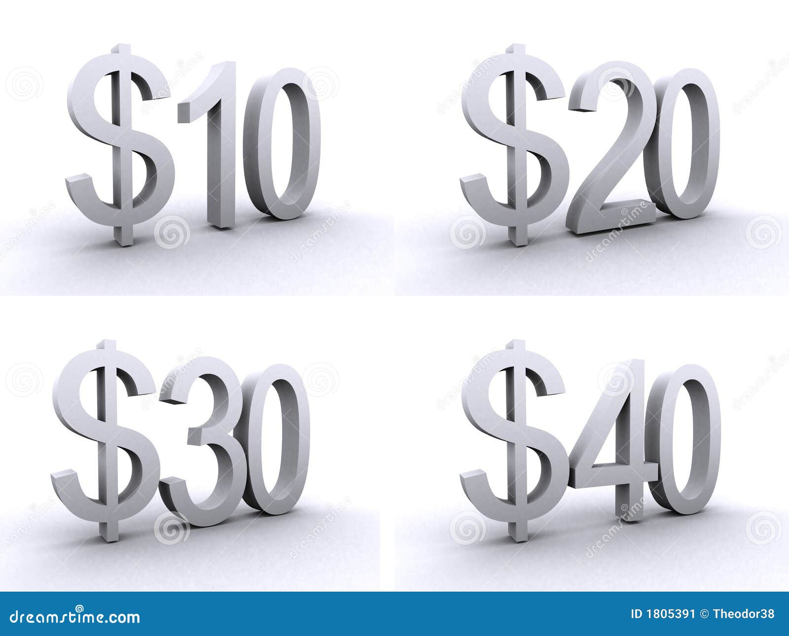 10, 20, 30, 40 dólares stock de ilustración. Ilustración de financiero ...