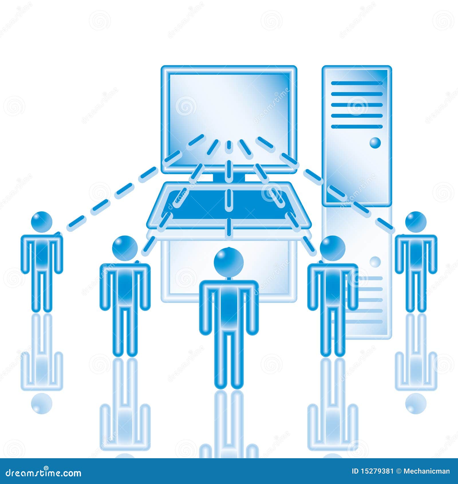 10. Computer Network in Blue Stock Vector - Illustration of downloading ...