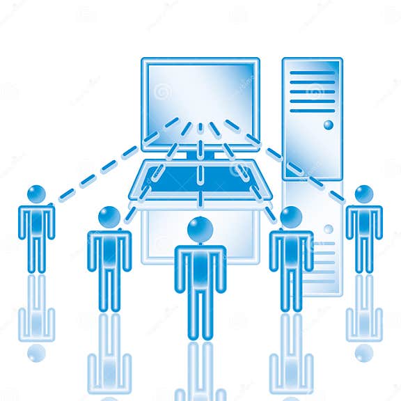 10. Computer Network in Blue Stock Vector - Illustration of downloading ...