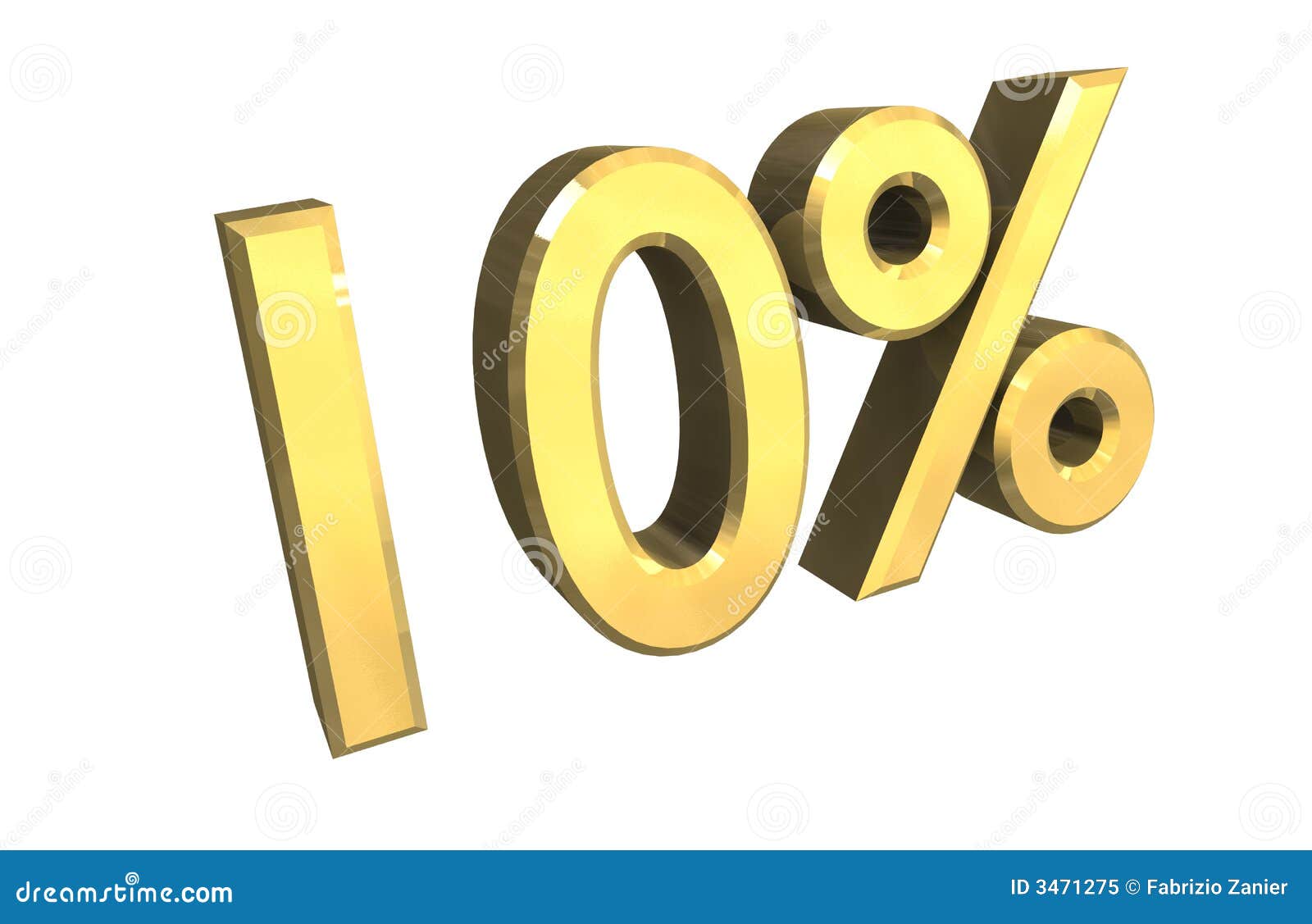 10 per cento in oro (3D) illustrazione di stock. Illustrazione di ...