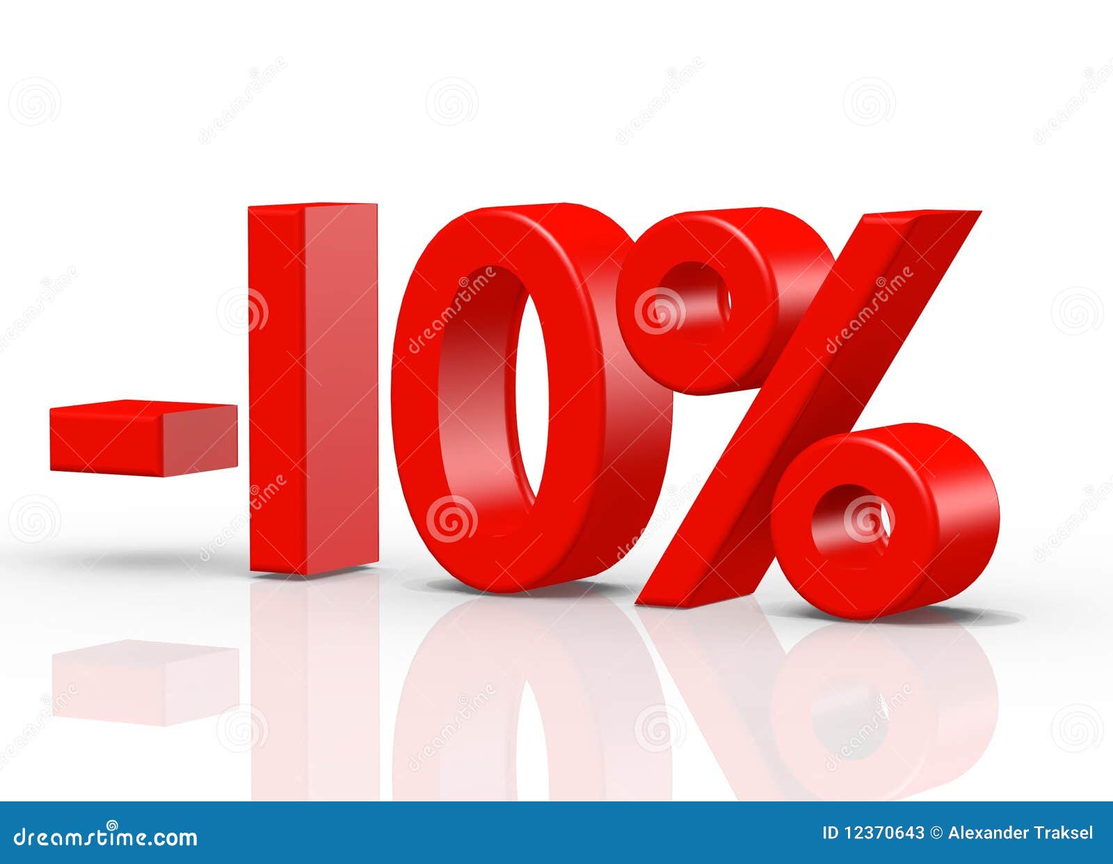 10 Percent red stock illustration. Illustration of mathematical - 12370643