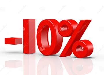 10 Percent red stock illustration. Illustration of mathematical - 12370643