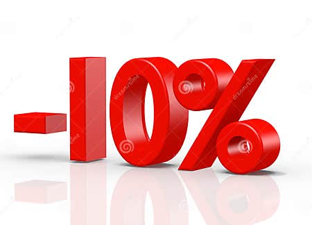 10 Percent red stock illustration. Illustration of mathematical - 12370643