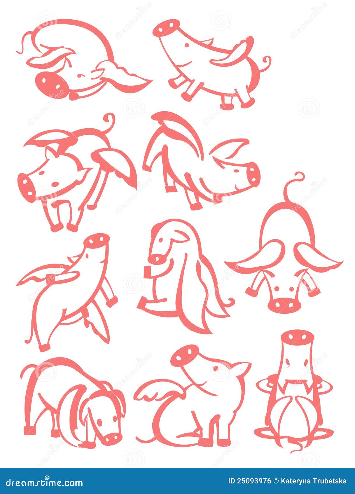 10 pigs stock vector. Illustration of drawing, clip, nose - 25093976