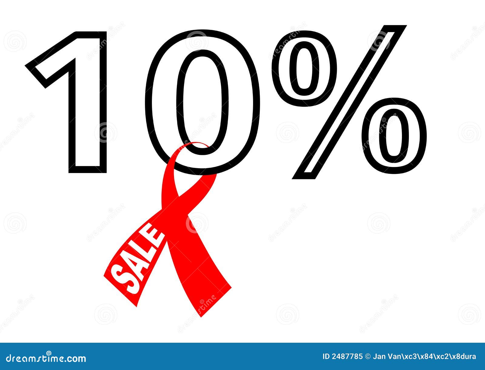 10 sale with ribbon stock vector. Illustration of event - 2487785
