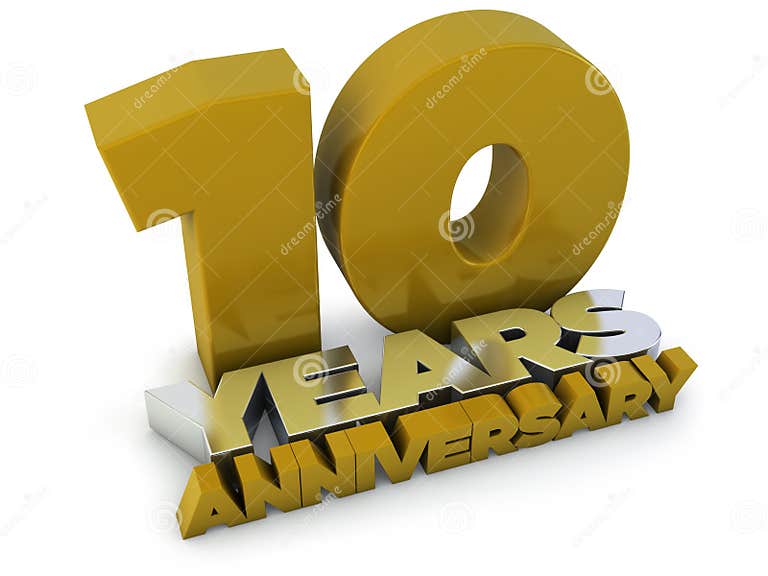 10 years anniversary stock illustration. Illustration of caucasian ...