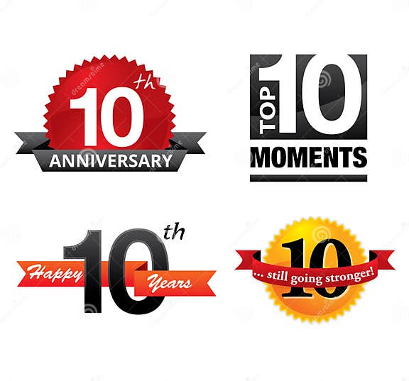 10 years anniversary stock illustration. Illustration of golden - 29434498