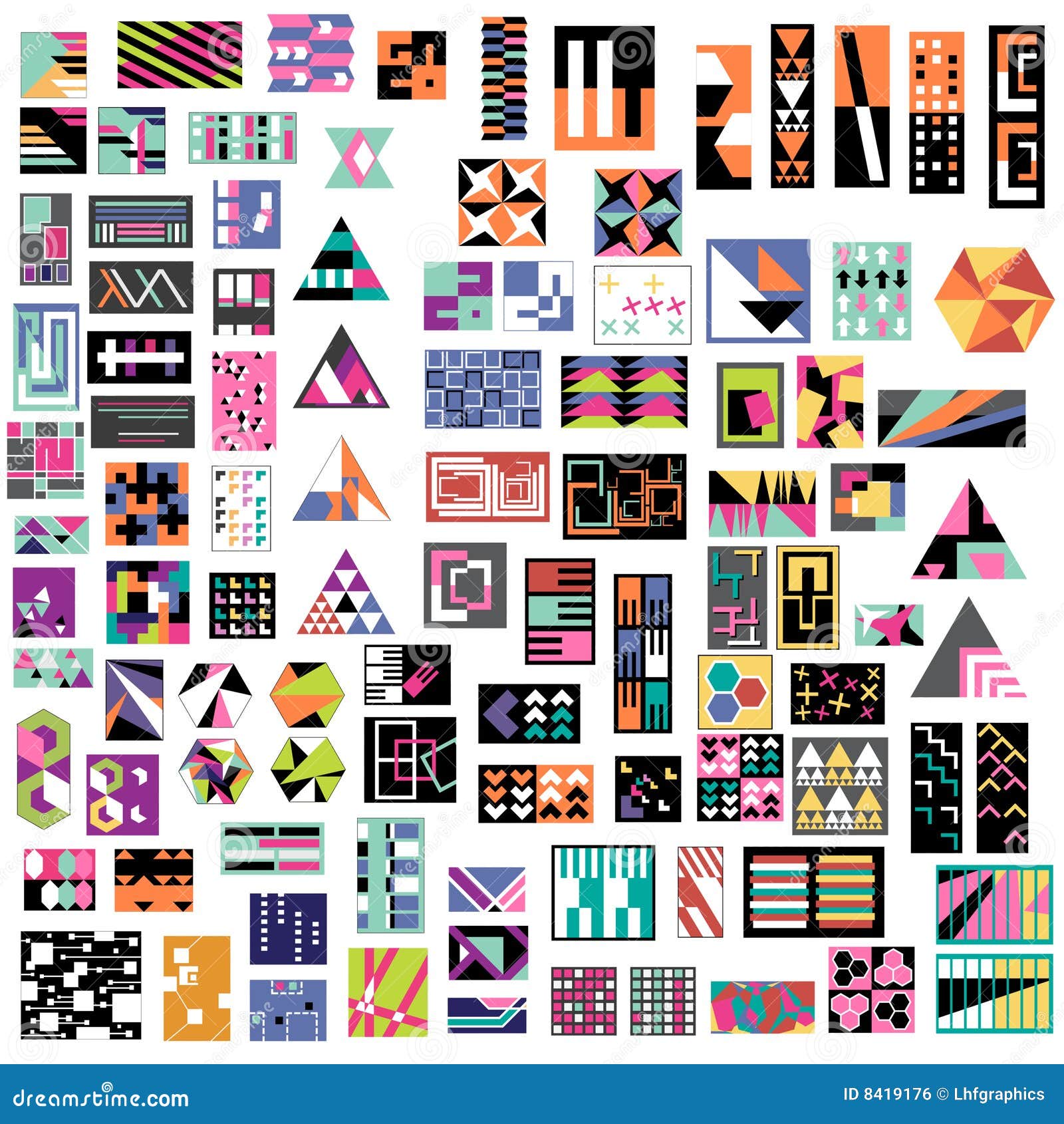 100 Contemporary Art Designs Stock Vector - Illustration of colour ...