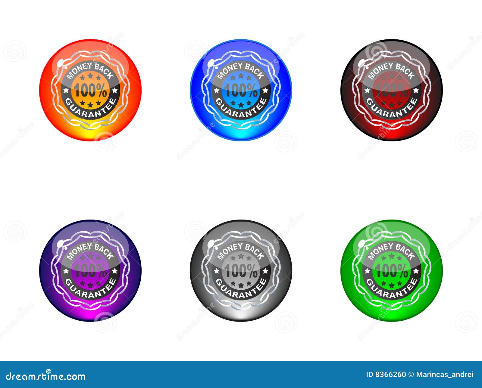 100% De Glanzende Etiketten Van De WAARBORG Vector Illustratie ...