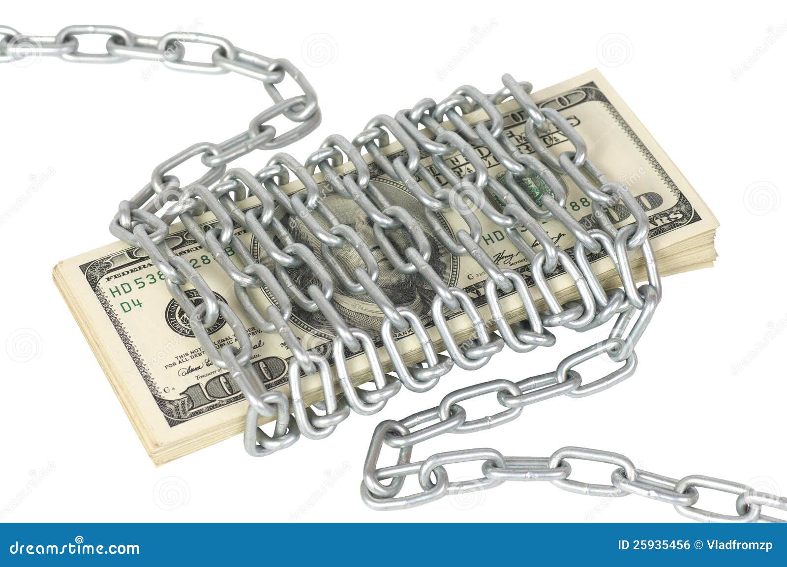100 Dollar Bills Wrapped Metal Chain Stock Photo - Image of chain, safe ...