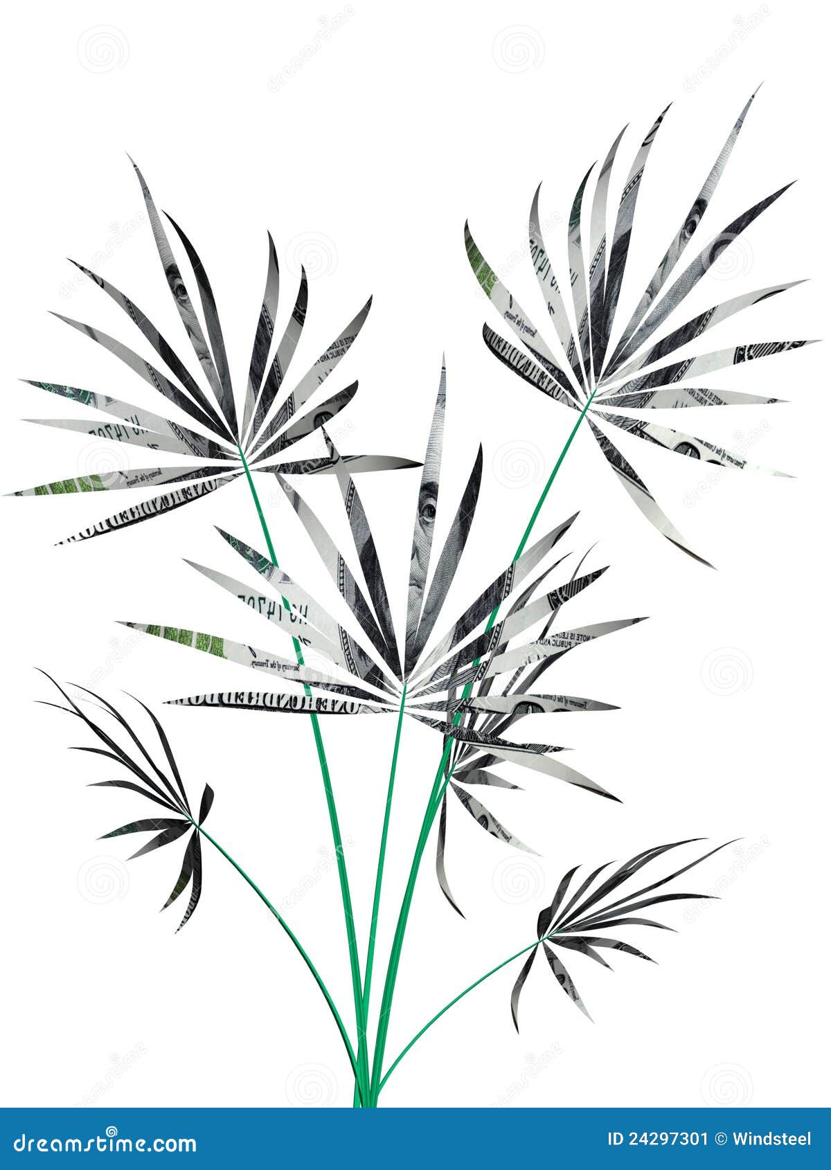 100 Dollar tree stock illustration. Illustration of cash - 24297301