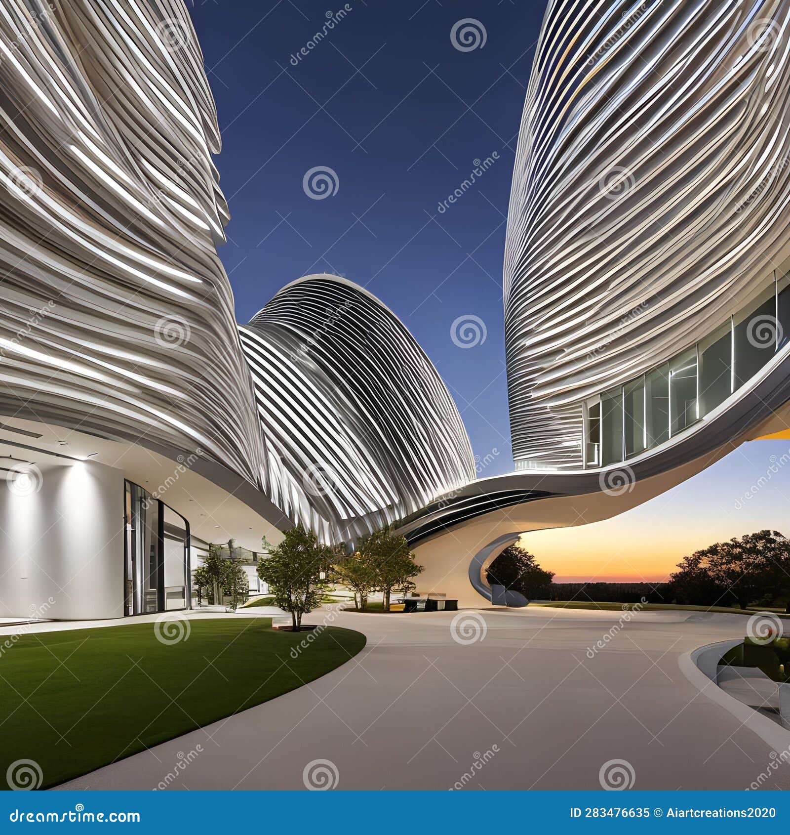 100 a Dynamic Architectural Masterpiece with Fluid Lines, Dramatic ...