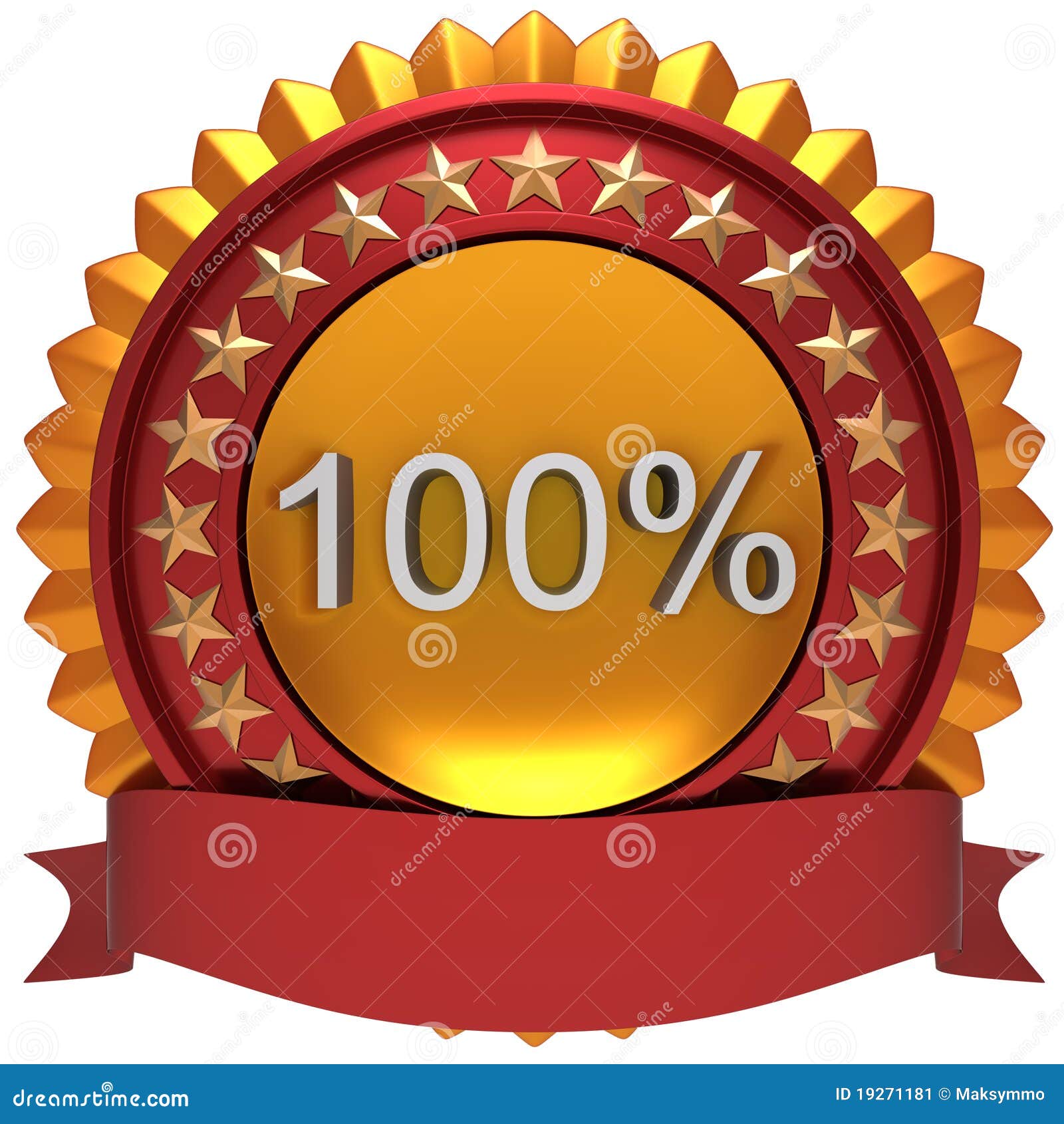 100 golden label. stock illustration. Illustration of star - 19271181