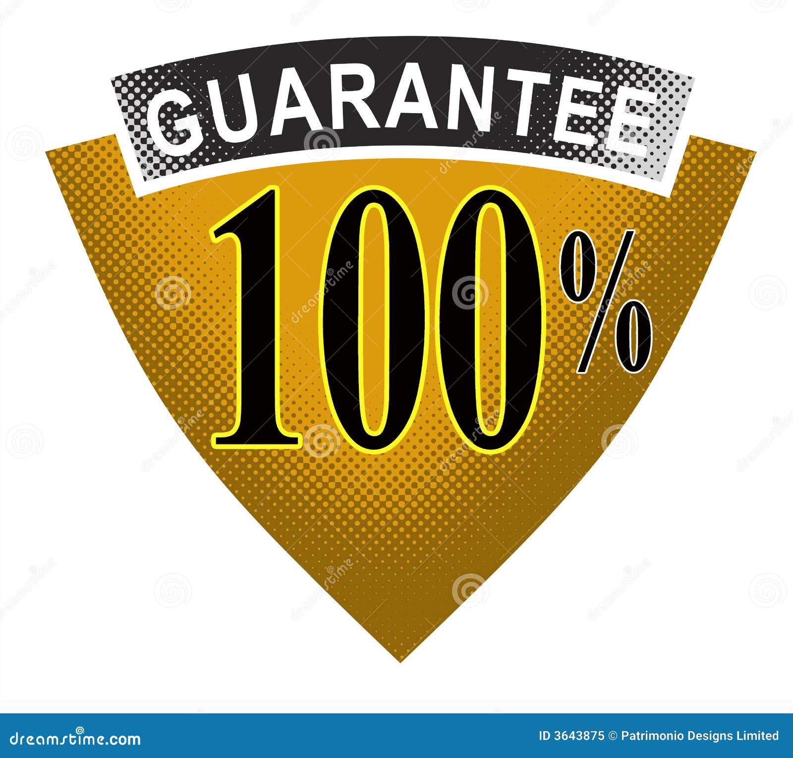 100 guarantee shield stock illustration. Illustration of quality - 3643875