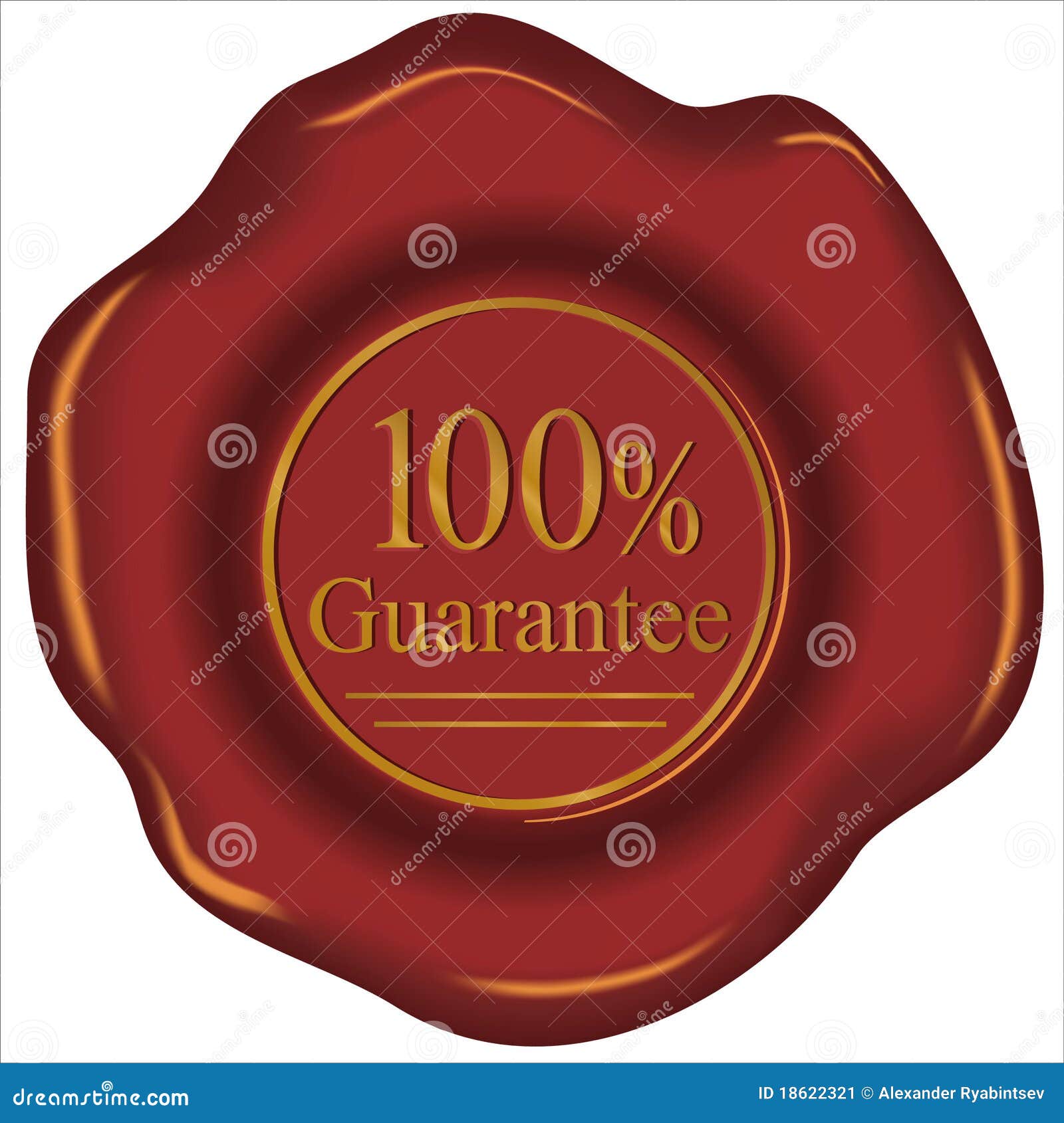 100 guarantee stamp stock illustration. Illustration of percentage ...