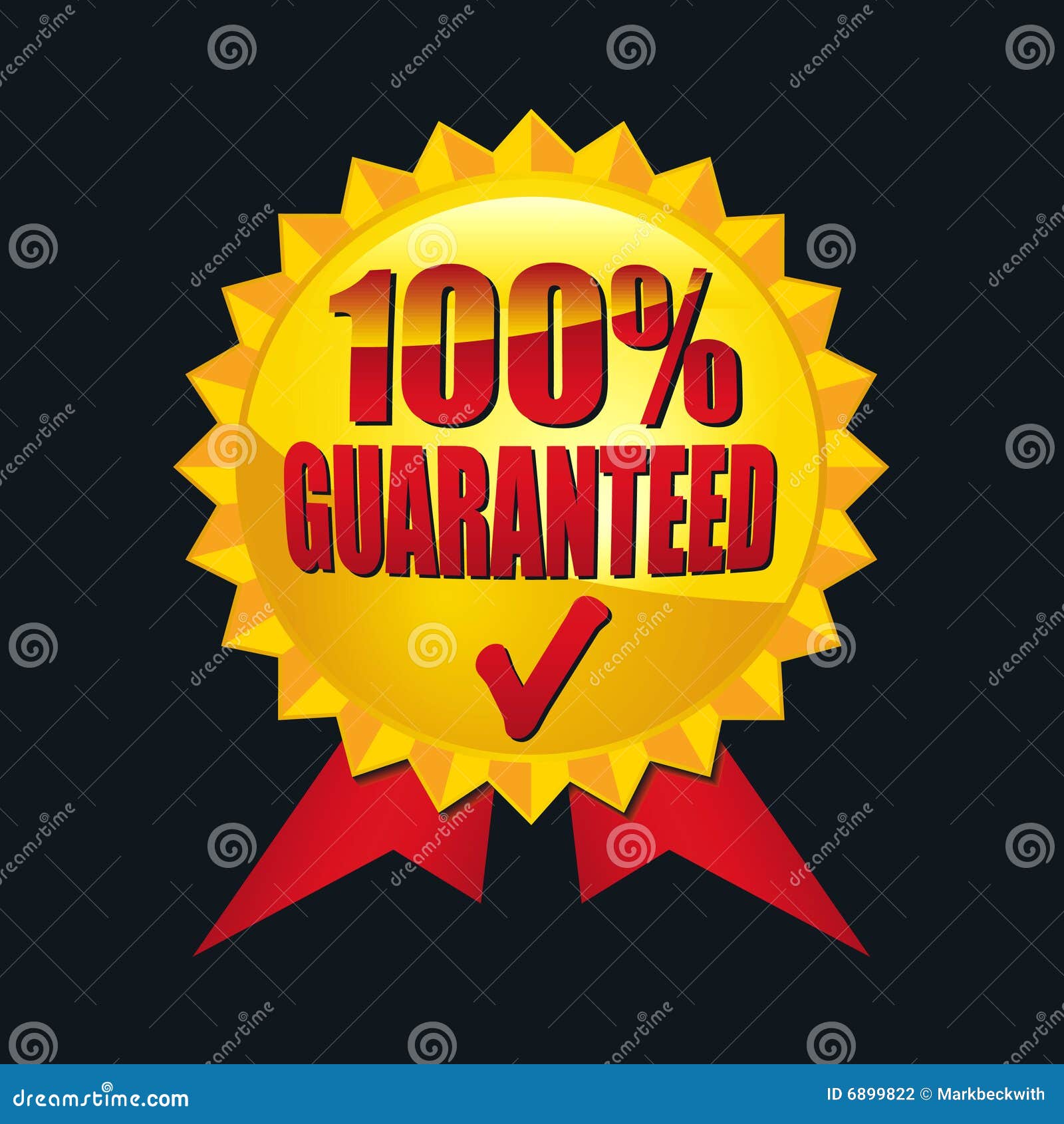 100 Guaranteed stock vector. Illustration of guarantee - 6899822