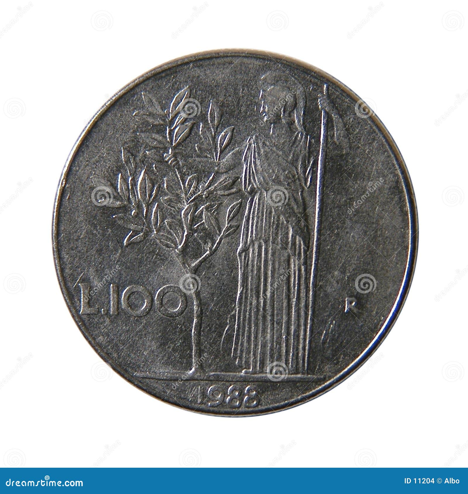 100 italienische Lire stockfoto. Bild von italien, lira - 11204