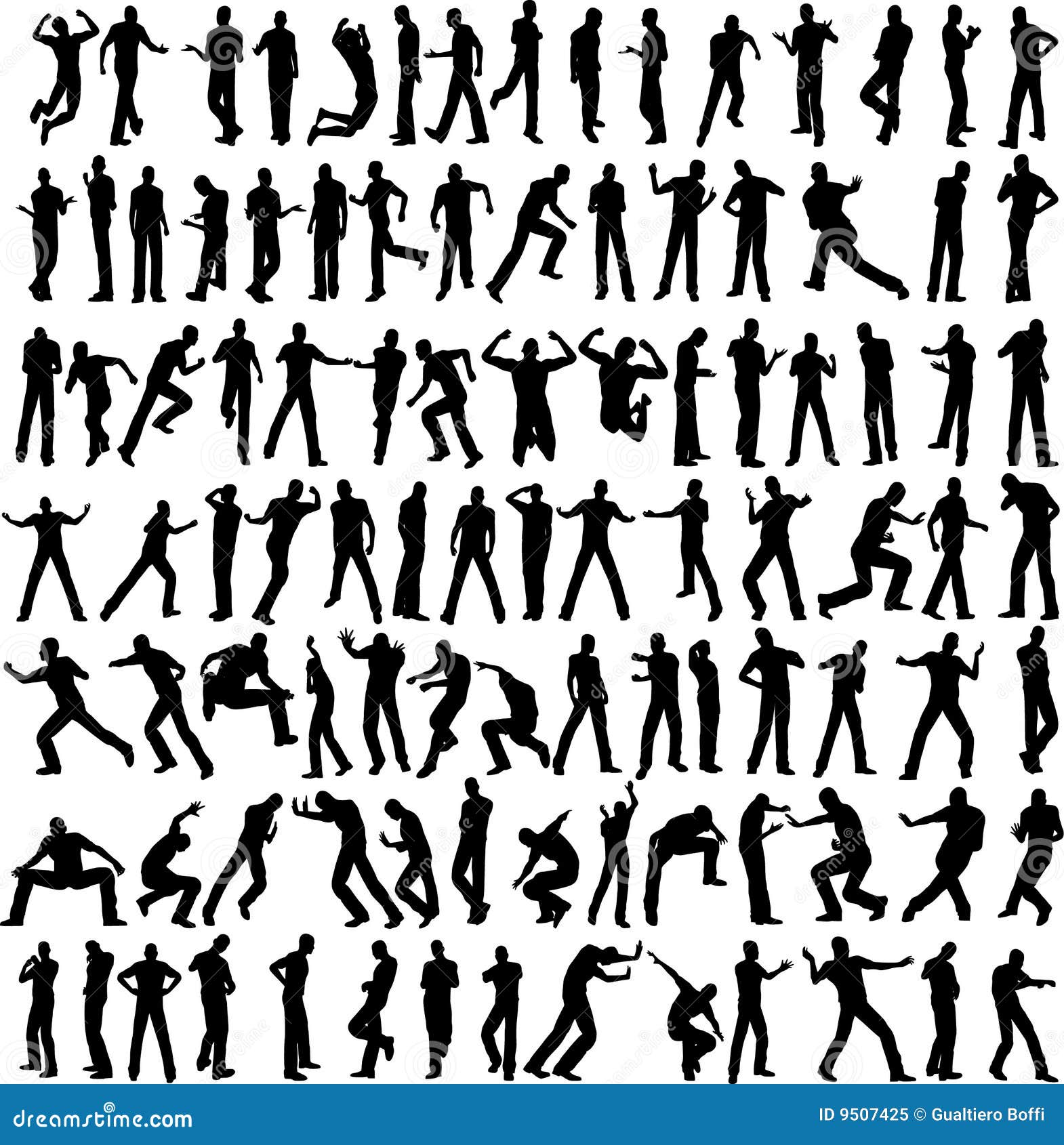 100 Man Vector Different Pose Stock Vector - Illustration of beauty ...